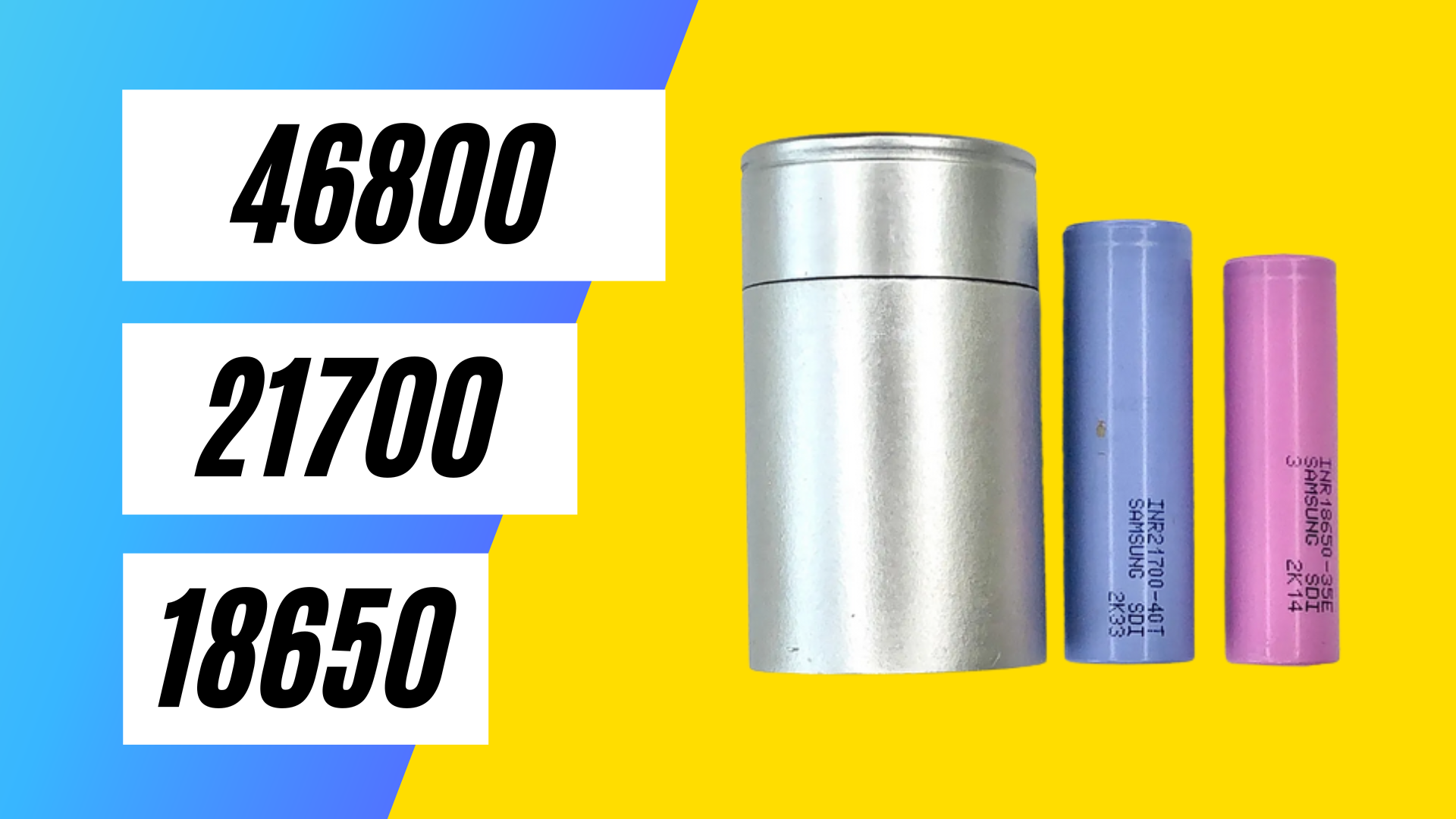 46800, 21700, 18650 Zahlenangaben - Feststoffbatterie